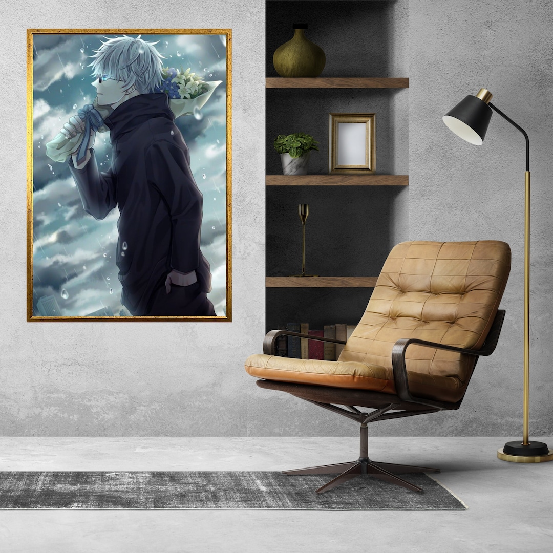 Gojo Satoru Canvas Wall Art, Anime Decor, Jujutsu Kaisen Poster, Manga ...