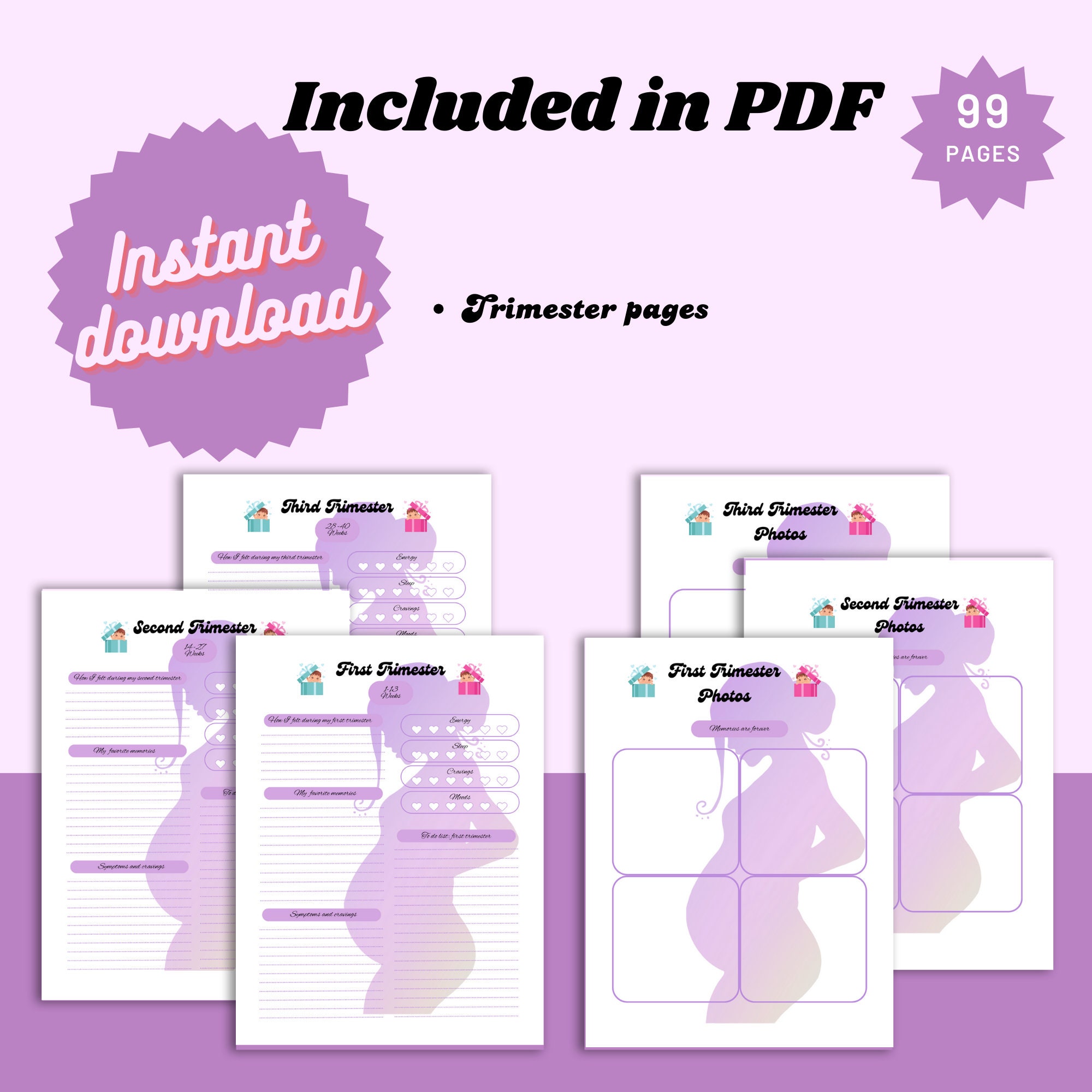 Pregnancy Planner Printable, Printable Pregnancy Journal, From Bump to ...