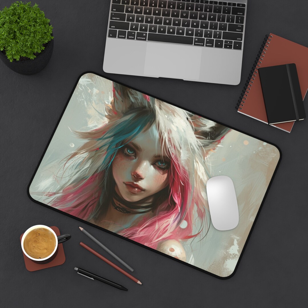 Furry Deskmat, Focus, Determination, Cute Mousepad, Gaming Mousepad ...