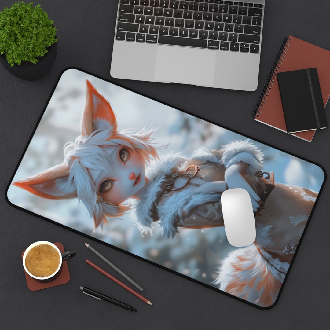 Furry Deskmat, Cute Mousepad, Gaming Mousepad, Fox, Anime, Large ...