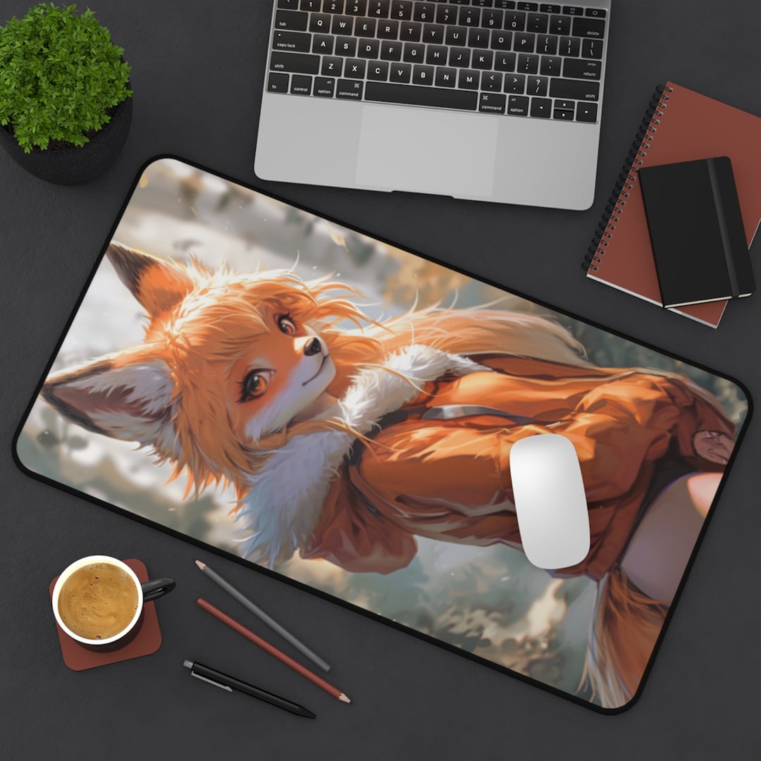 Furry Deskmat, Cute Mousepad, Gaming Mousepad, Fox, Anime, Large ...