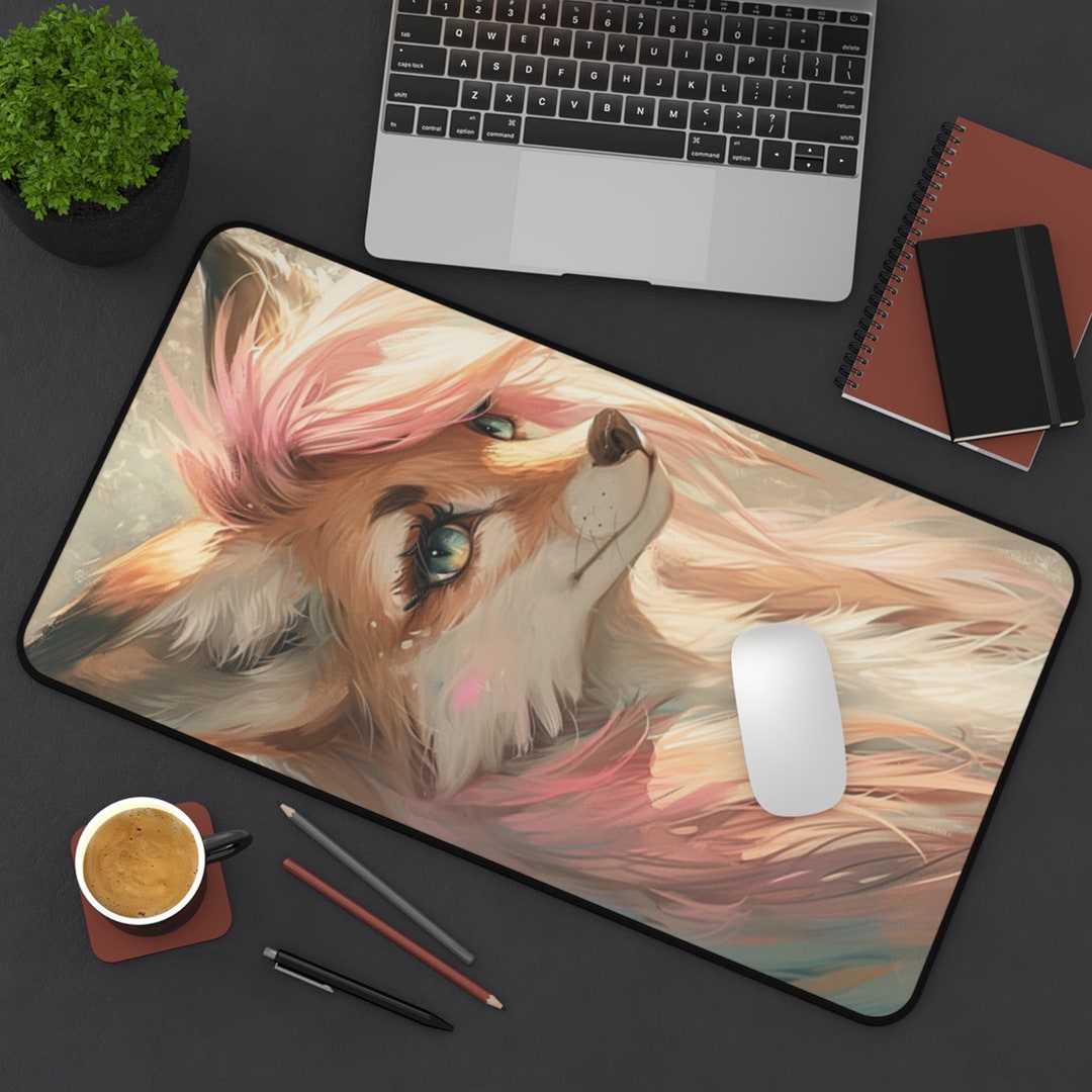 Furry Deskmat, Cute Mousepad, Gaming Mousepad, Fox, Anime, Large ...