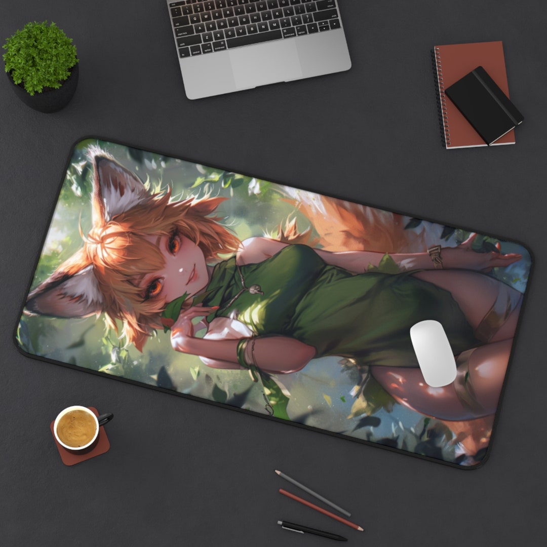 Furry Deskmat, Cute Mousepad, Gaming Mousepad, Fox, Anime, Large ...