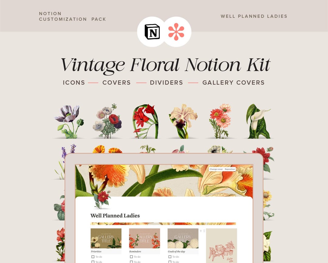 Notion Template Aesthetic, Notion Cover, Notion Canva Template, Notion ...