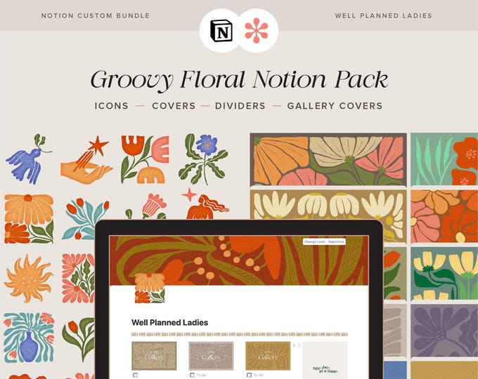 Notion Custom Package With Summer Lily Flower Theme, Notion Templete ...
