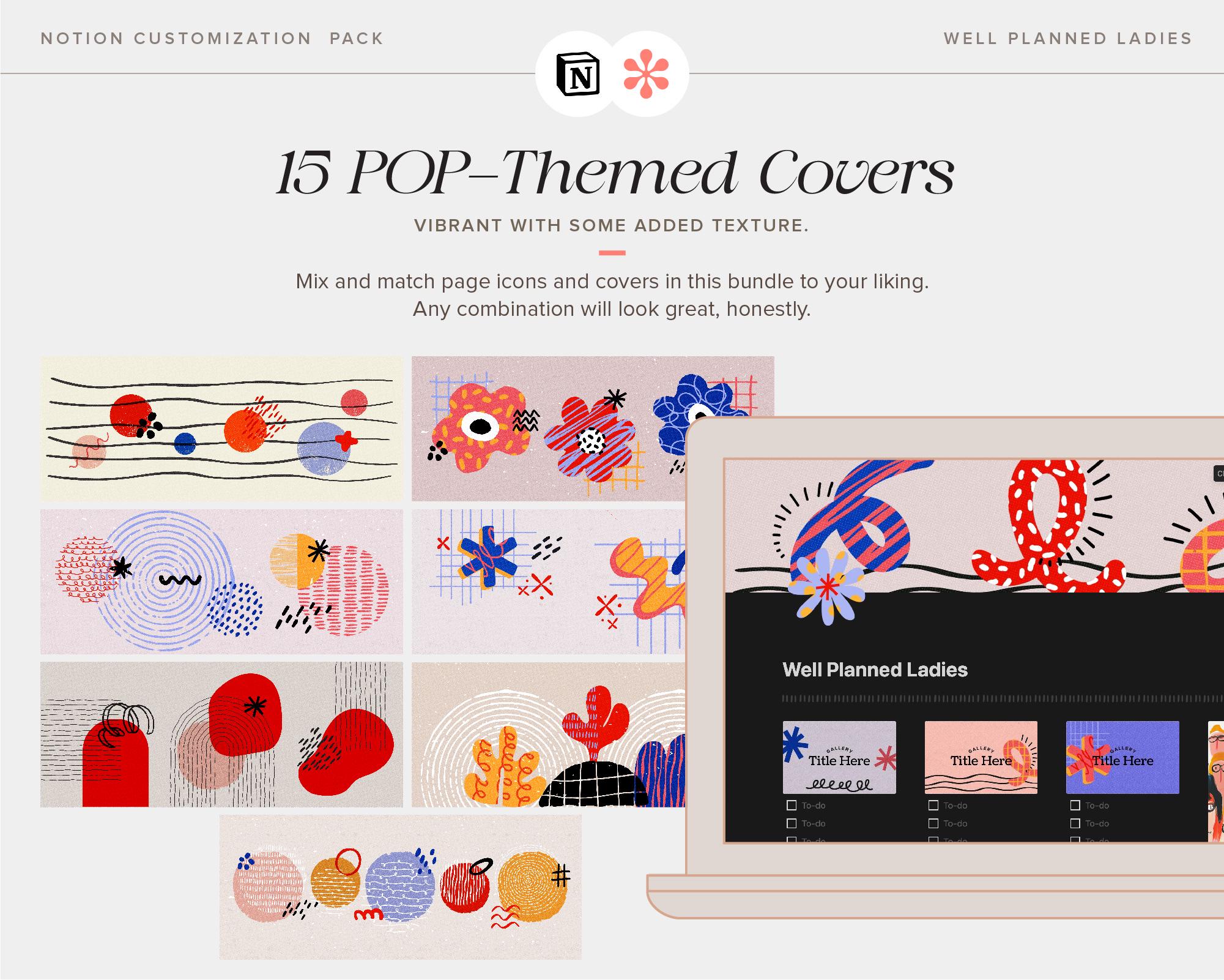 Notion Icon Cover Page for Content Creator Planner Template Fun Notion ...