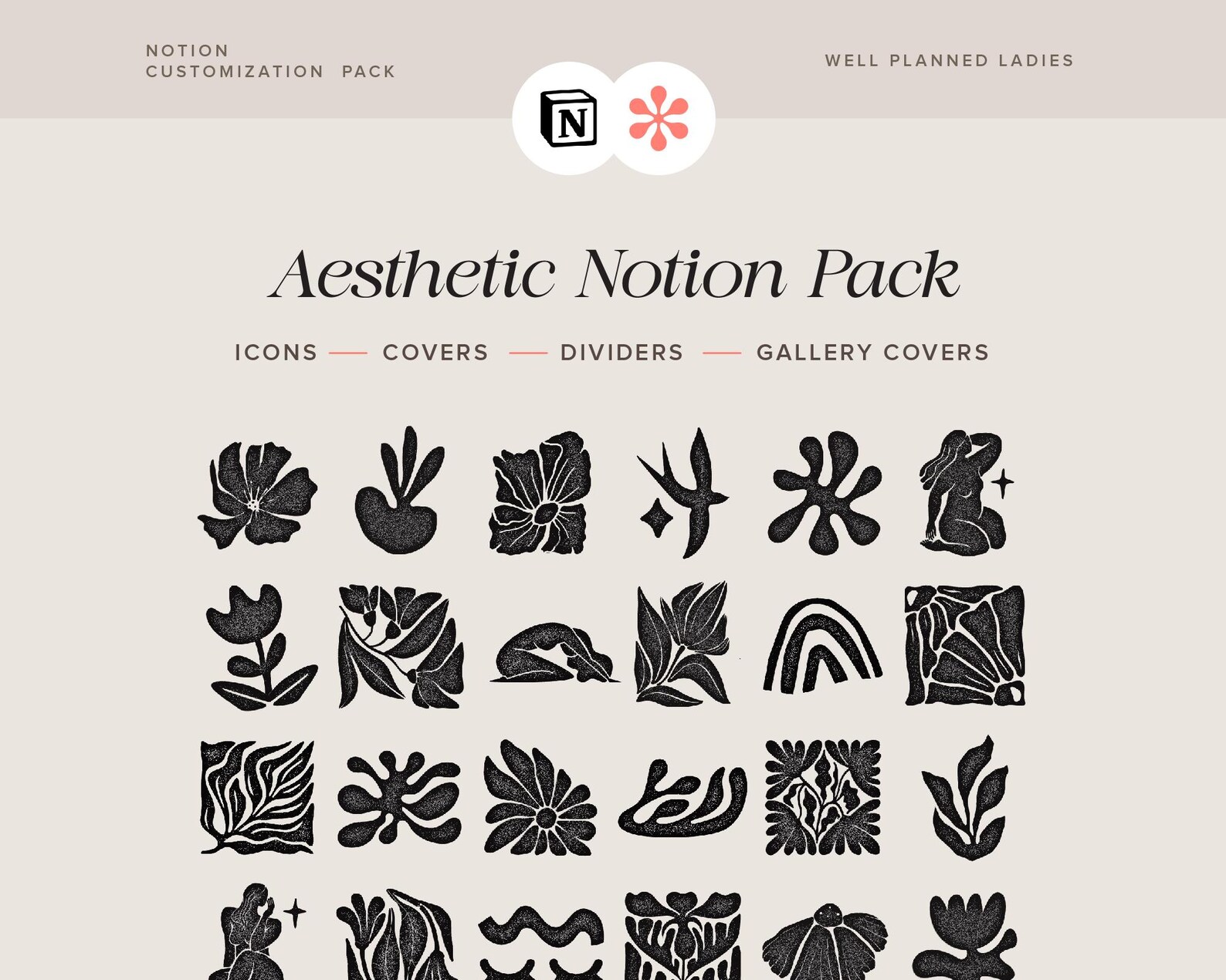 Notion Icon for Notion Template, Notion Cover, Notion Customization Bundle, Notion Aesthetic ...