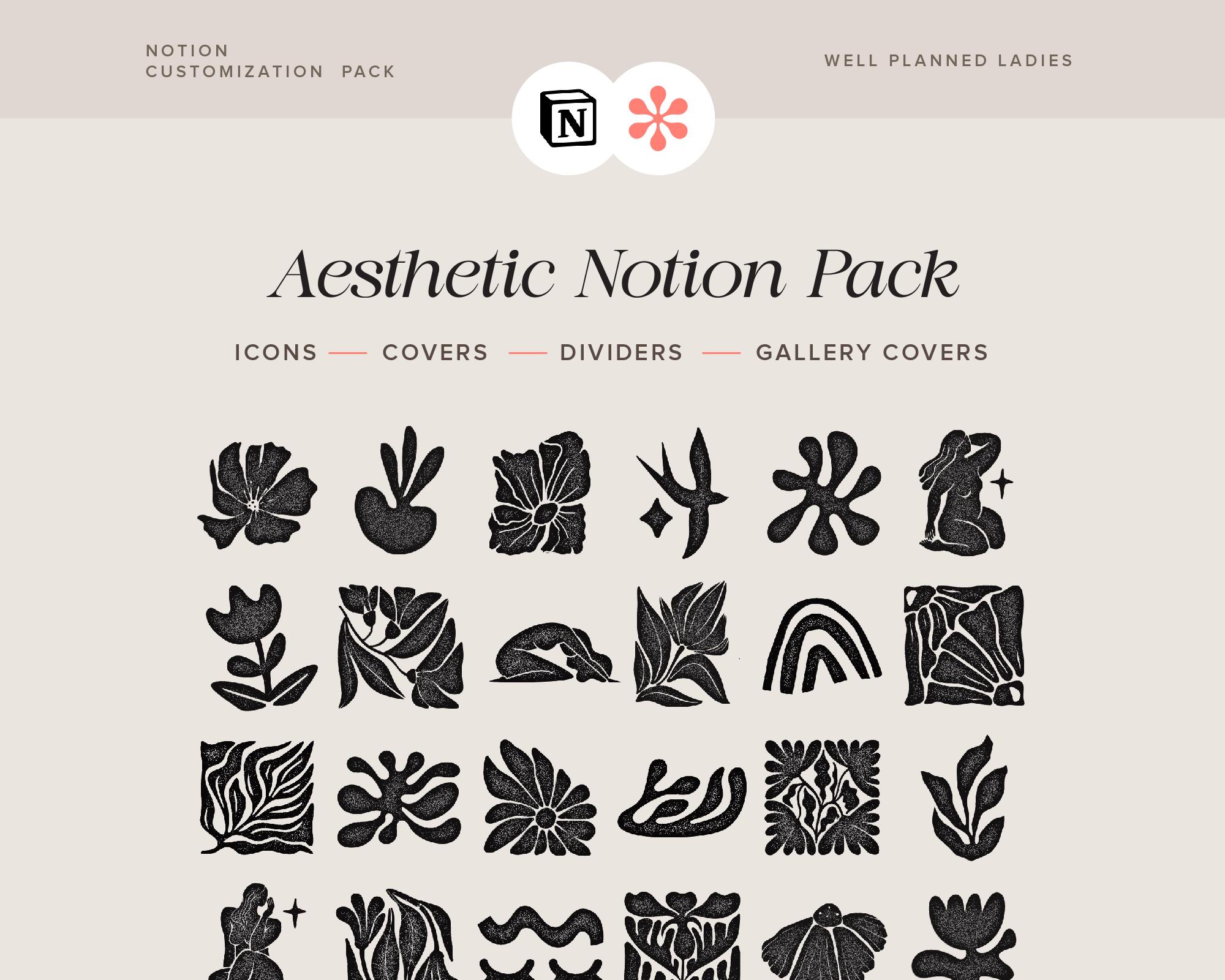 Notion Icon for Notion Template, Notion Cover, Notion Customization Bundle, Notion Aesthetic ...