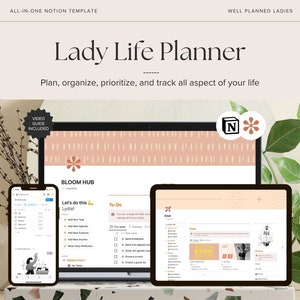 Notion Template Lady Life Planner, Notion 2024, All in One Notion Planner, Digital Planner 2024 ...