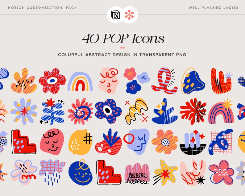 Notion Icon Cover Page for Content Creator Planner Template Fun Notion ...