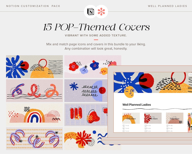 Notion Icon Cover Page for Content Creator Planner Template Fun Notion ...