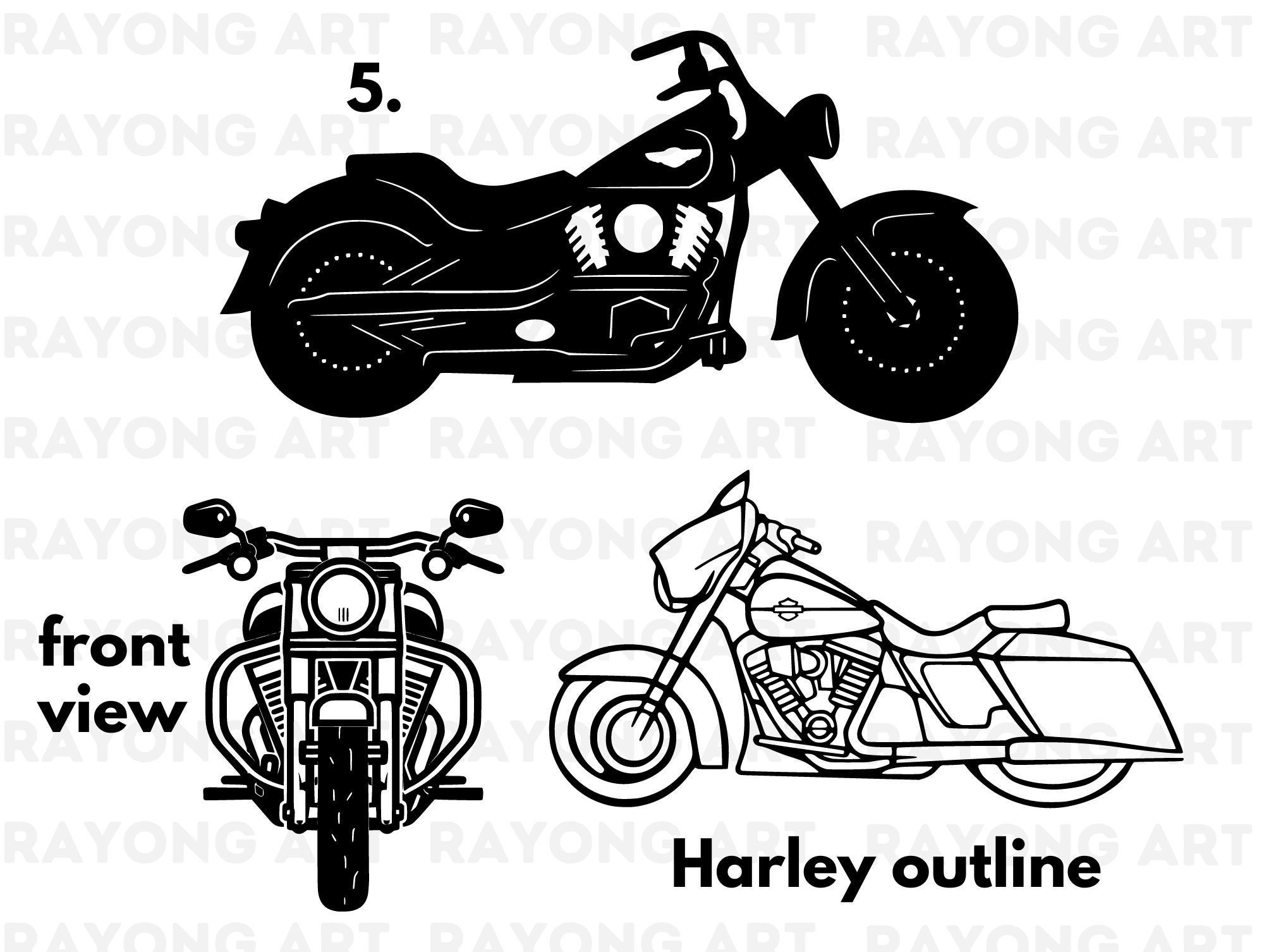 Harley Davidson SVG Bundle, Motorcycle Harley Davidson Silhouette Logo ...