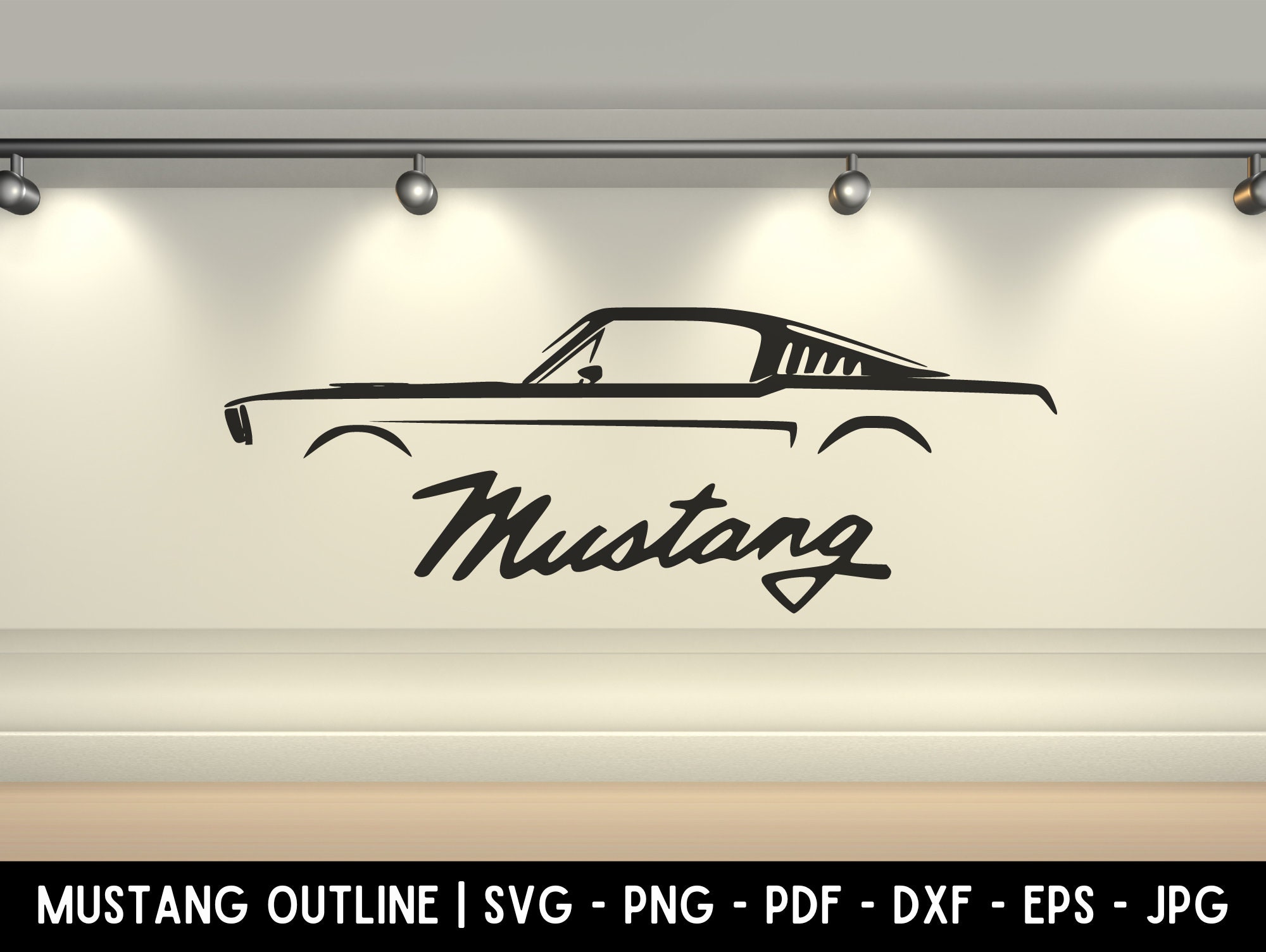 Mustang Svg Outline, Ford Mustand Svg, Mustang Silhouette, Car Svg ...
