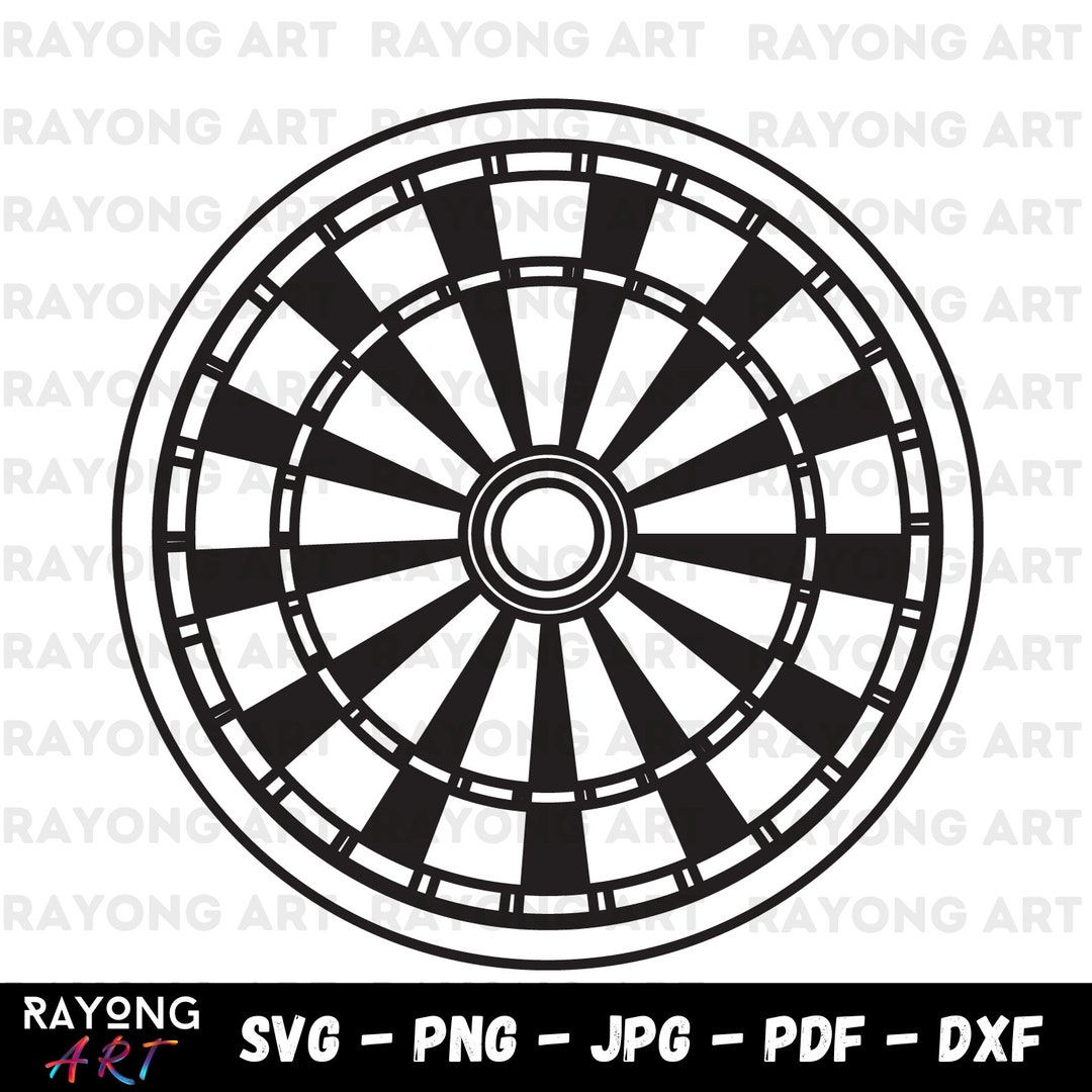 Black & White Dart Board SVG Instant Download Dart SVG Cut Files for ...