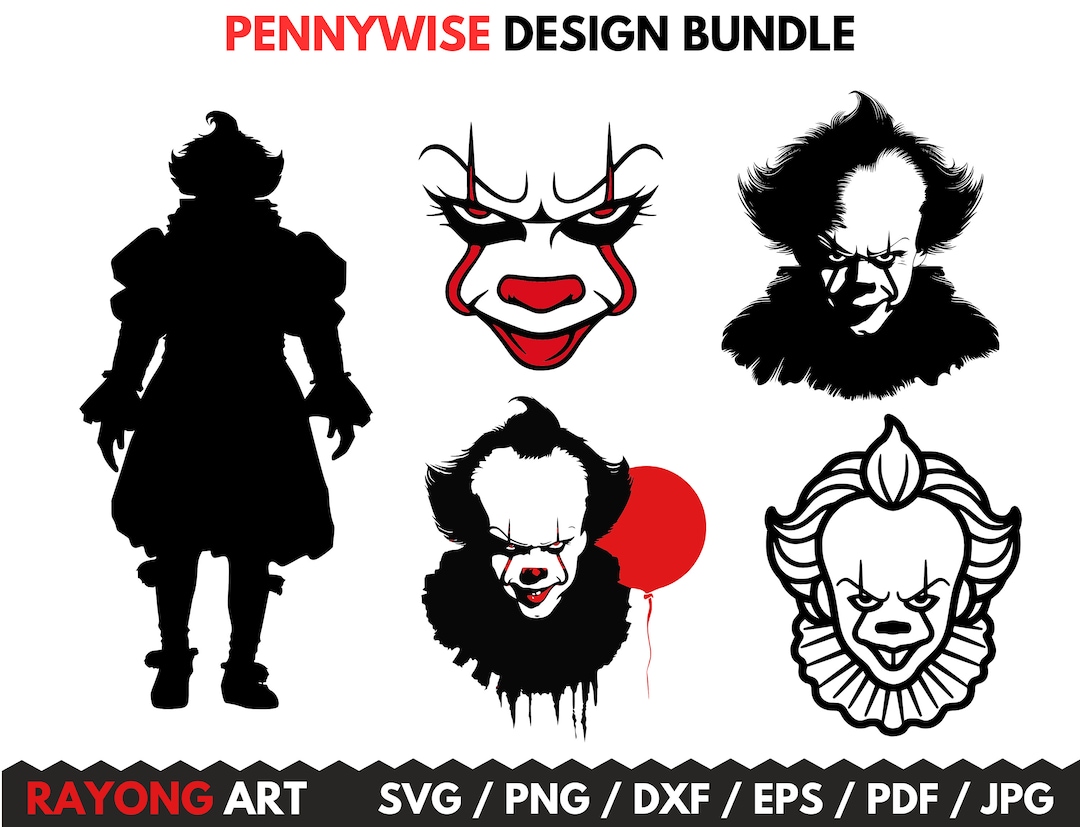 Pennywise Svg Bundle, Pennywisee Svg Cut Files, Horror Character Svg ...