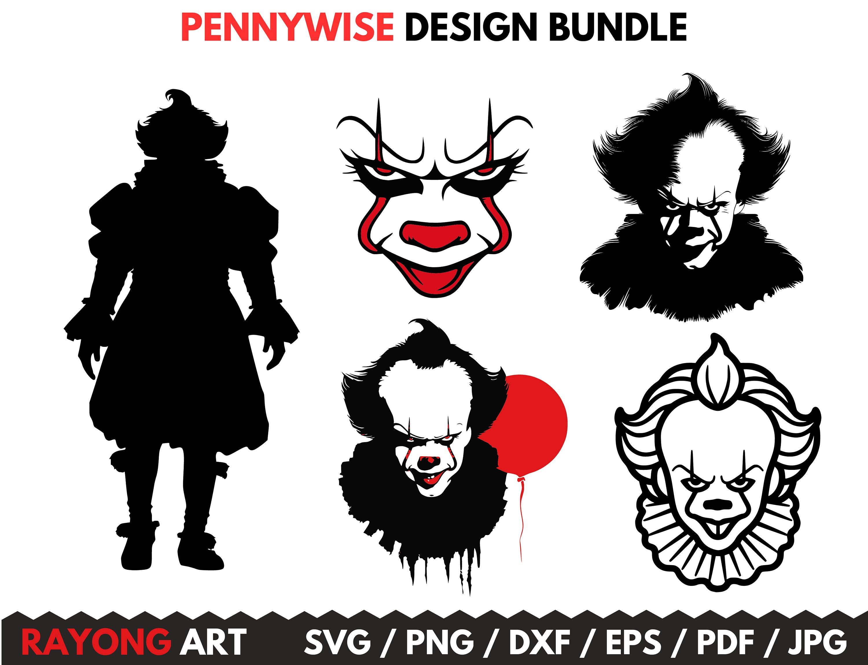 Pennywise Svg Bundle, Pennywisee Svg Cut Files, Horror Character Svg ...