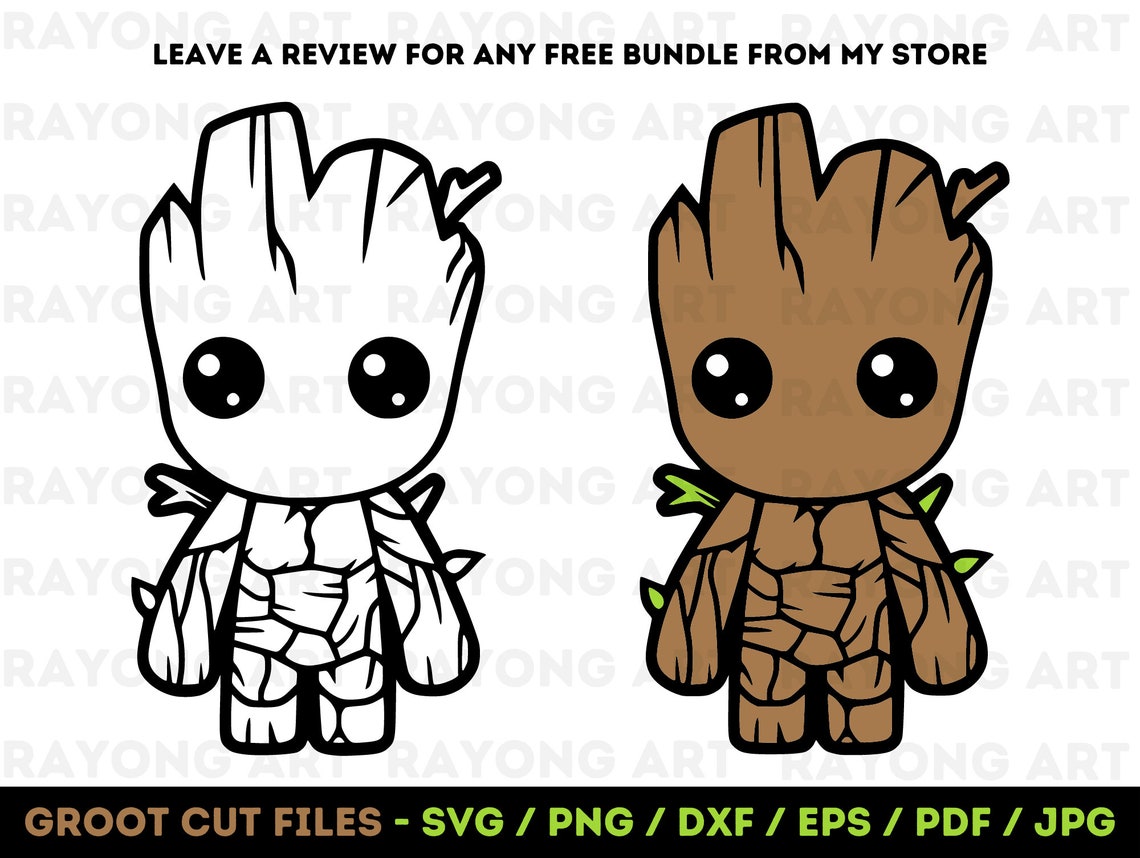 Groot Svg, Groot Clipart, Groot Outline Svg, Baby Groot Svg, I Am Groot ...