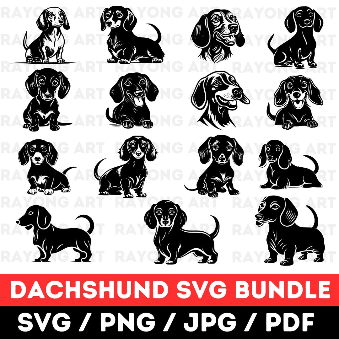 Dachshund SVG Bundle Instant Download Dachshund Clipart Cut Files ...