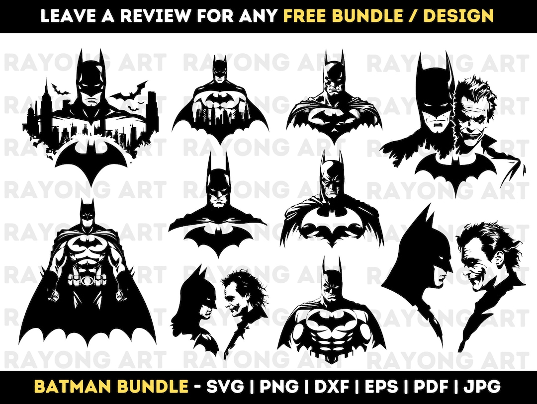 Batman SVG Bundle, Joker & Batman Silhouette Bundle, Batman Mask SVG ...