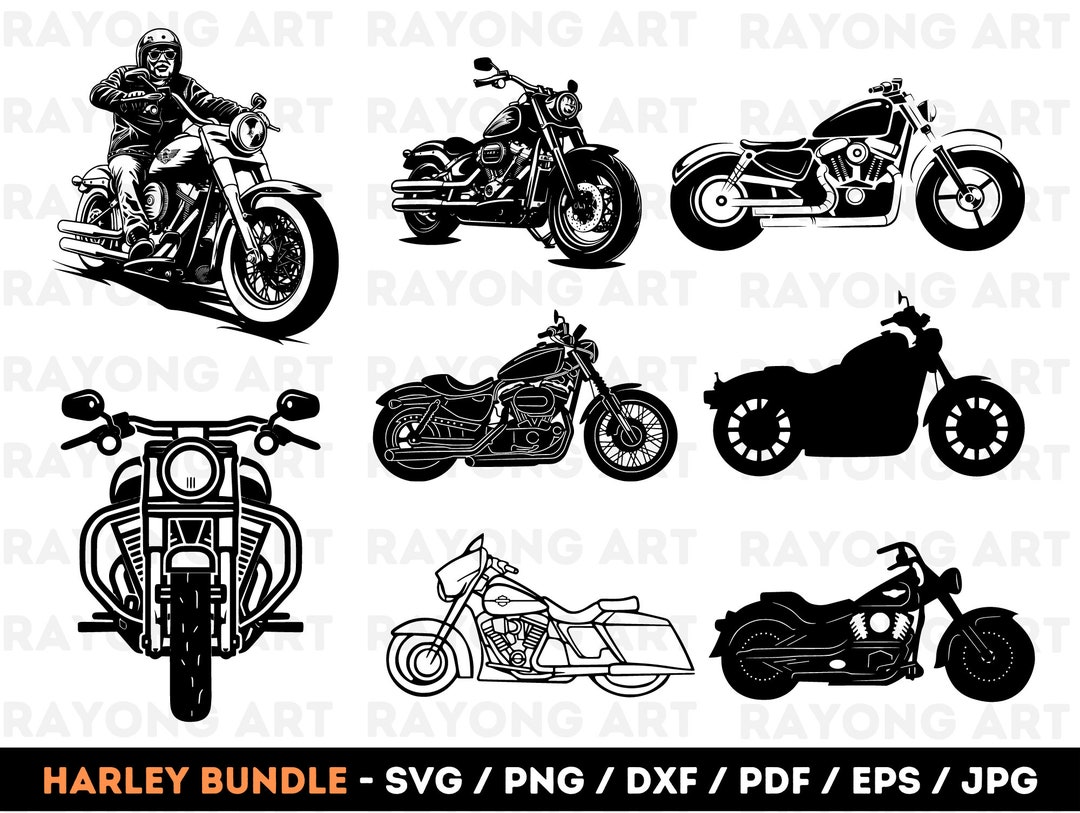 Harley Davidson SVG Clipart Bundle, Harley SVG Bundle, Harley Davidson ...