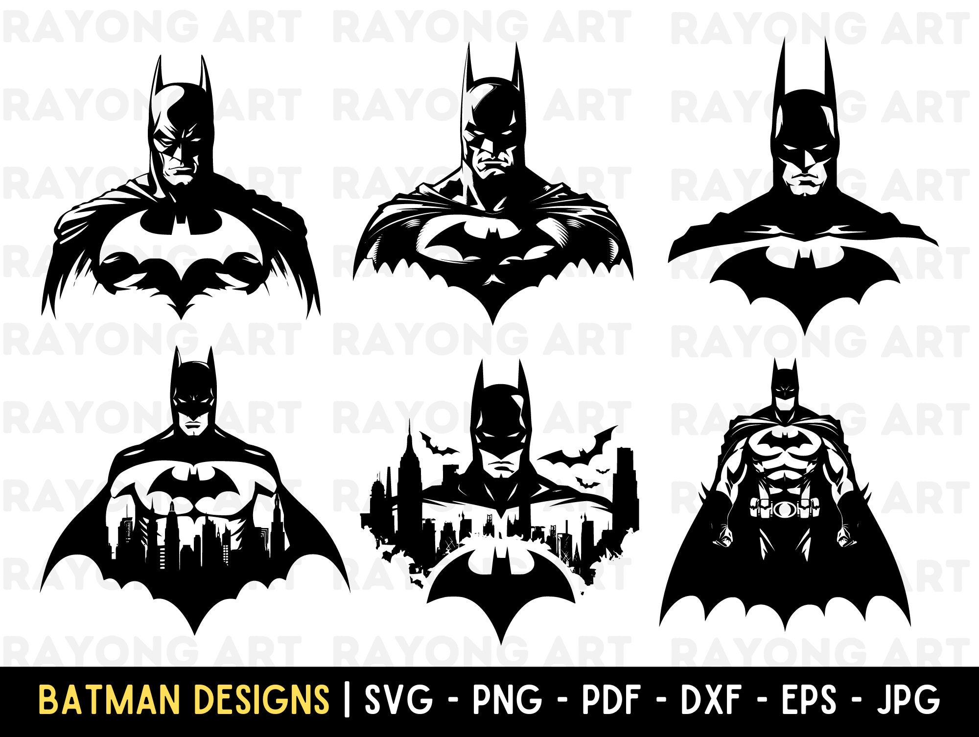 Batman SVG Bundle, Joker & Batman Silhouette Bundle, Batman Mask SVG ...