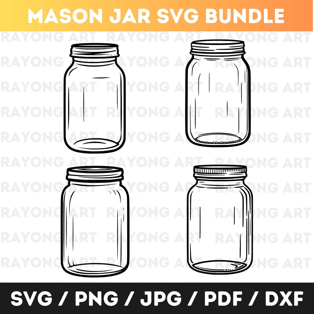 Mason Jar Svg Bundle Mason Jar Cut File Mason Jar Cricut Cut File Mason ...