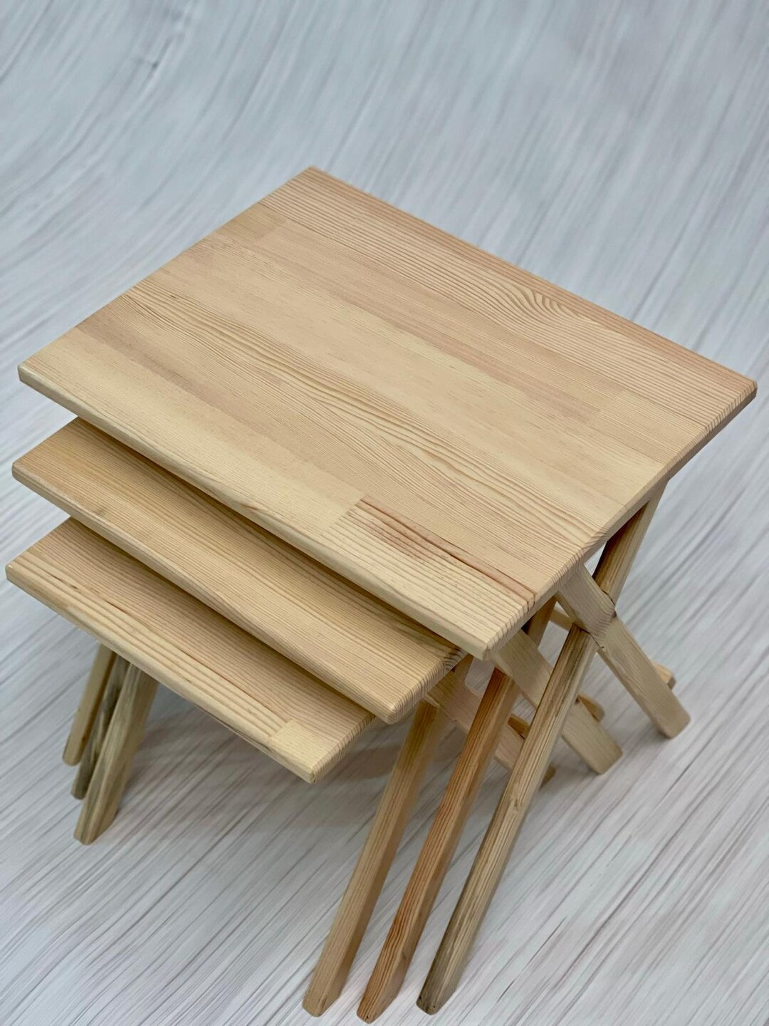 Nesting Table Set of 3 Solid Wood Nesting Tables Side Table Set - Etsy