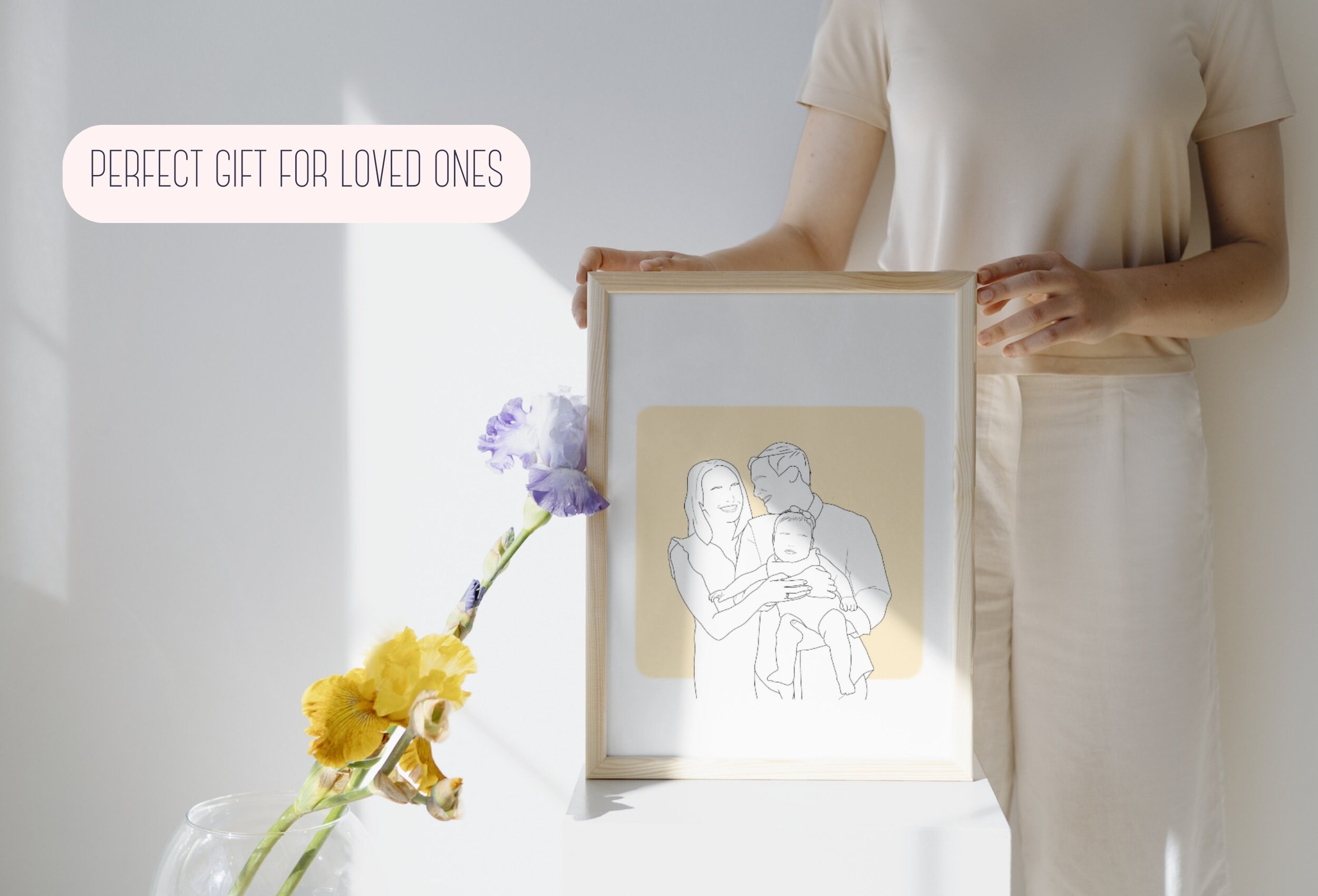 Printable Custom Lineart Portrait Custom Faceless Portrait Drawing ...