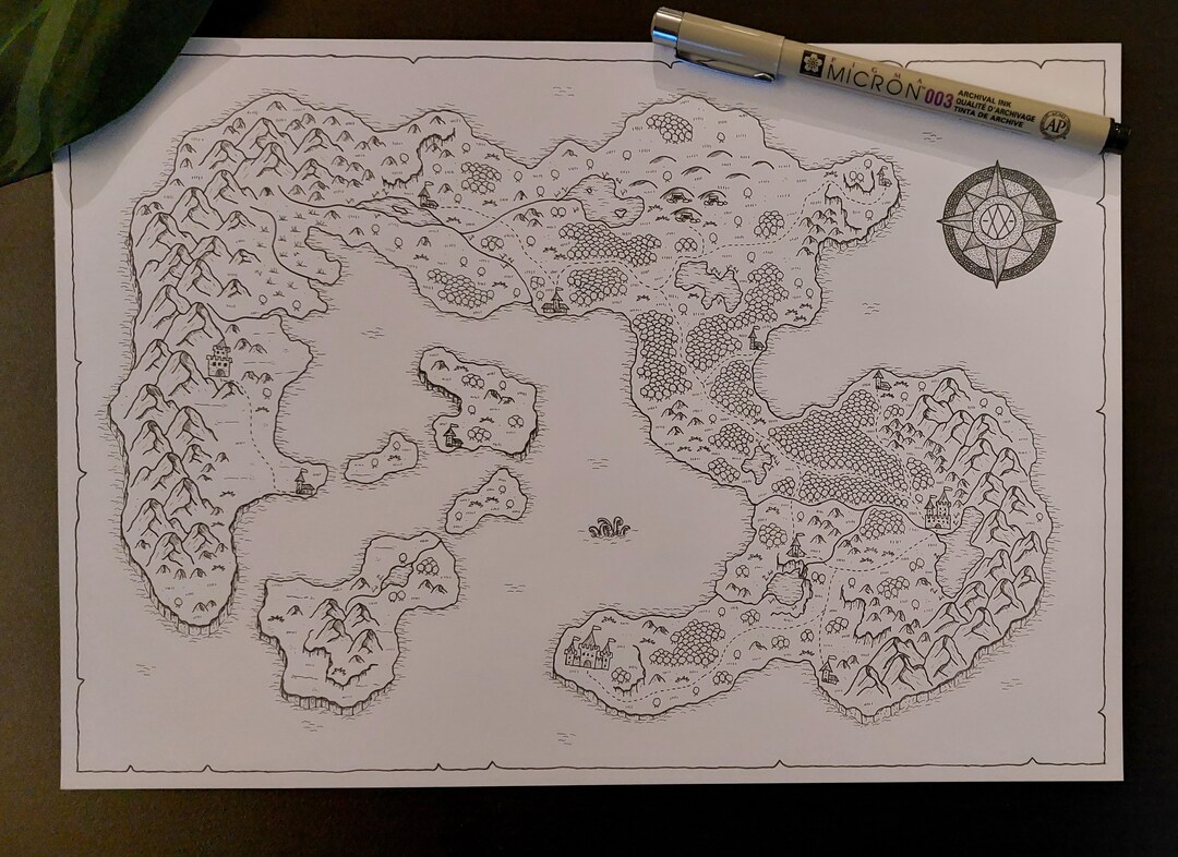 Sylvaris - Hochauflösender Fantasy-Karte-Digitaldruck (A4) - Etsy.de