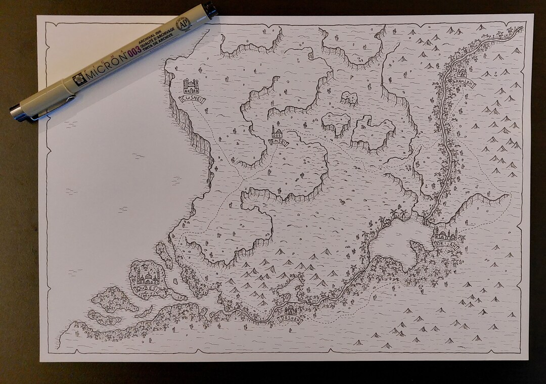 Ravenscar Badlands High-resolution Fantasy Map Digital Print A4 - Etsy