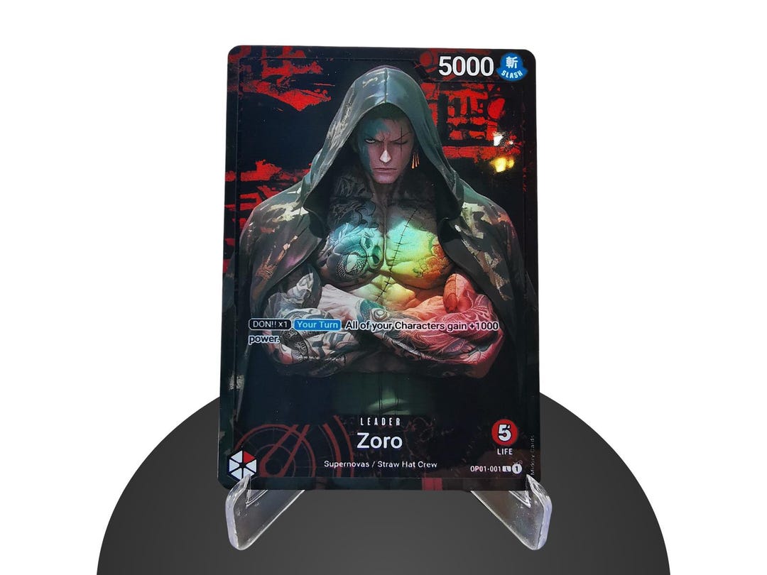 Zoro Leader RED OP01 Custom Karte One Piece Hyper-gloss Full Holo Foil ...