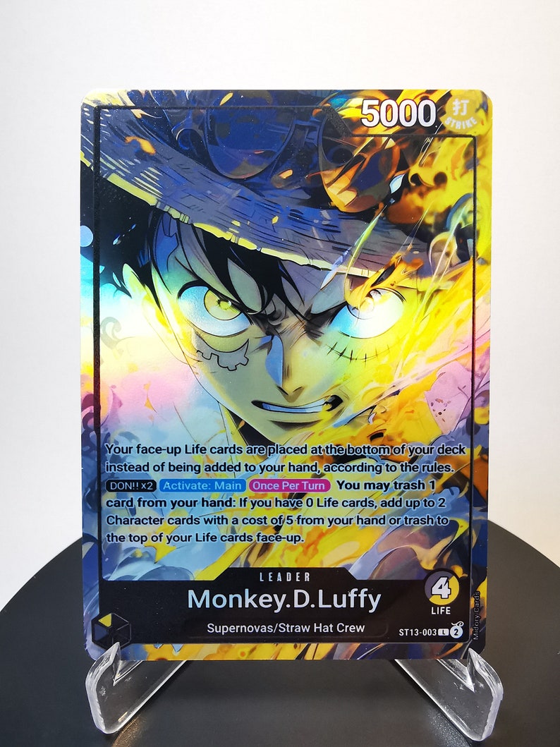 LUFFY Leader BY ST13 Custom – Karte One Piece - Hyper-gloss Full Holo ...