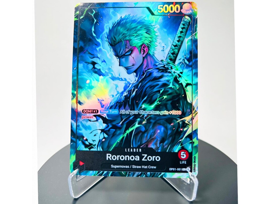 Zoro Leader RED OP01 Custom – Karte One Piece - Hyper-gloss Full Holo ...