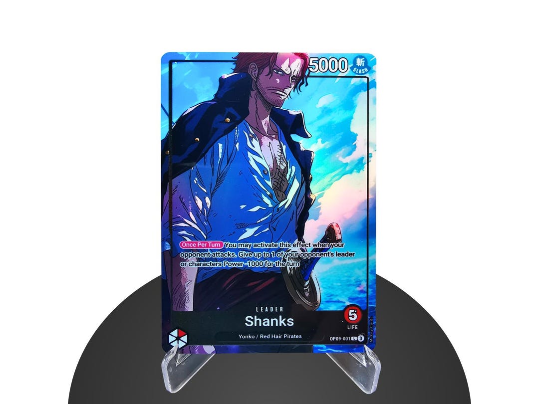 Shanks OP09 Custom Leader – Karte One Piece - Hyper-gloss Full Holo ...