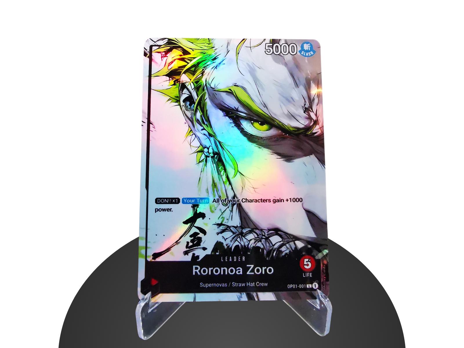 Zoro Leader RED OP01 Custom – Karte One Piece - Hyper-gloss Full Holo ...