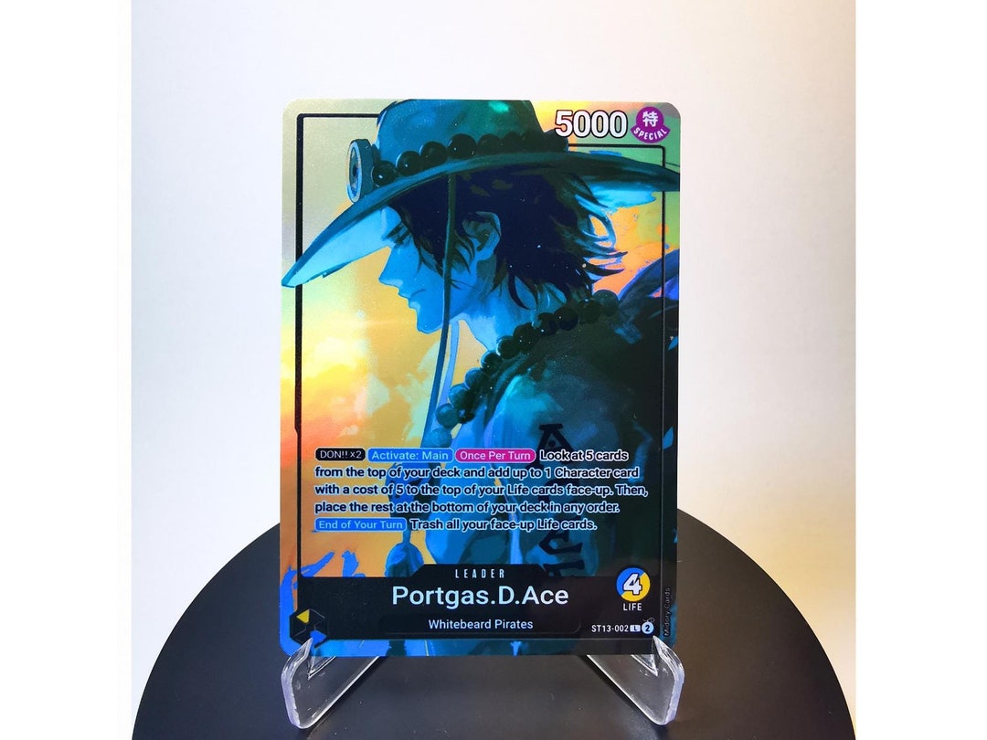 ACE Custom Leader BY ST13 Custom Card One Piece Hyper-gloss Full Holo ...
