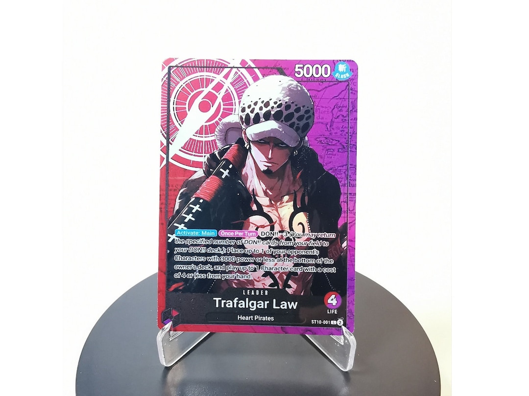 Law Custom Leader ST10 – One Piece Custom Card- Hyper-gloss Full Holo ...