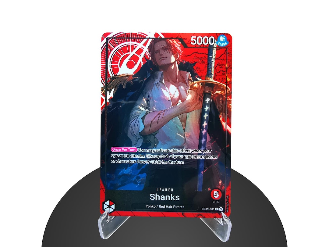 Shanks OP09 Custom Leader – Karte One Piece - Hyper-gloss Full Holo ...