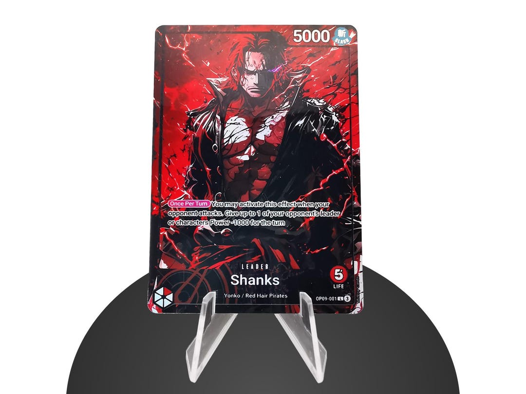 Shanks OP09 Custom Leader – Karte One Piece - Hyper-gloss Full Holo ...
