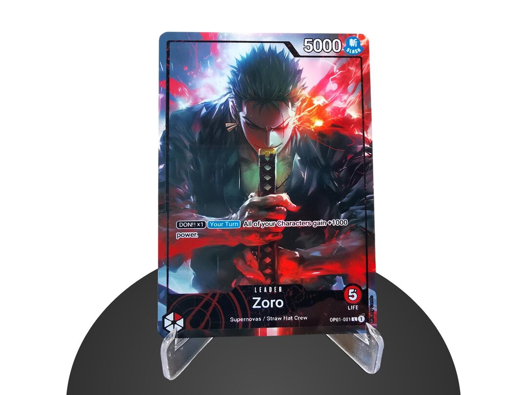 Zoro Leader RED OP01 Custom – Karte One Piece - Hyper-gloss Full Holo ...