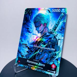 Zoro Leader RED OP01 Custom Karte One Piece Hyper-gloss Full Holo Foil ...