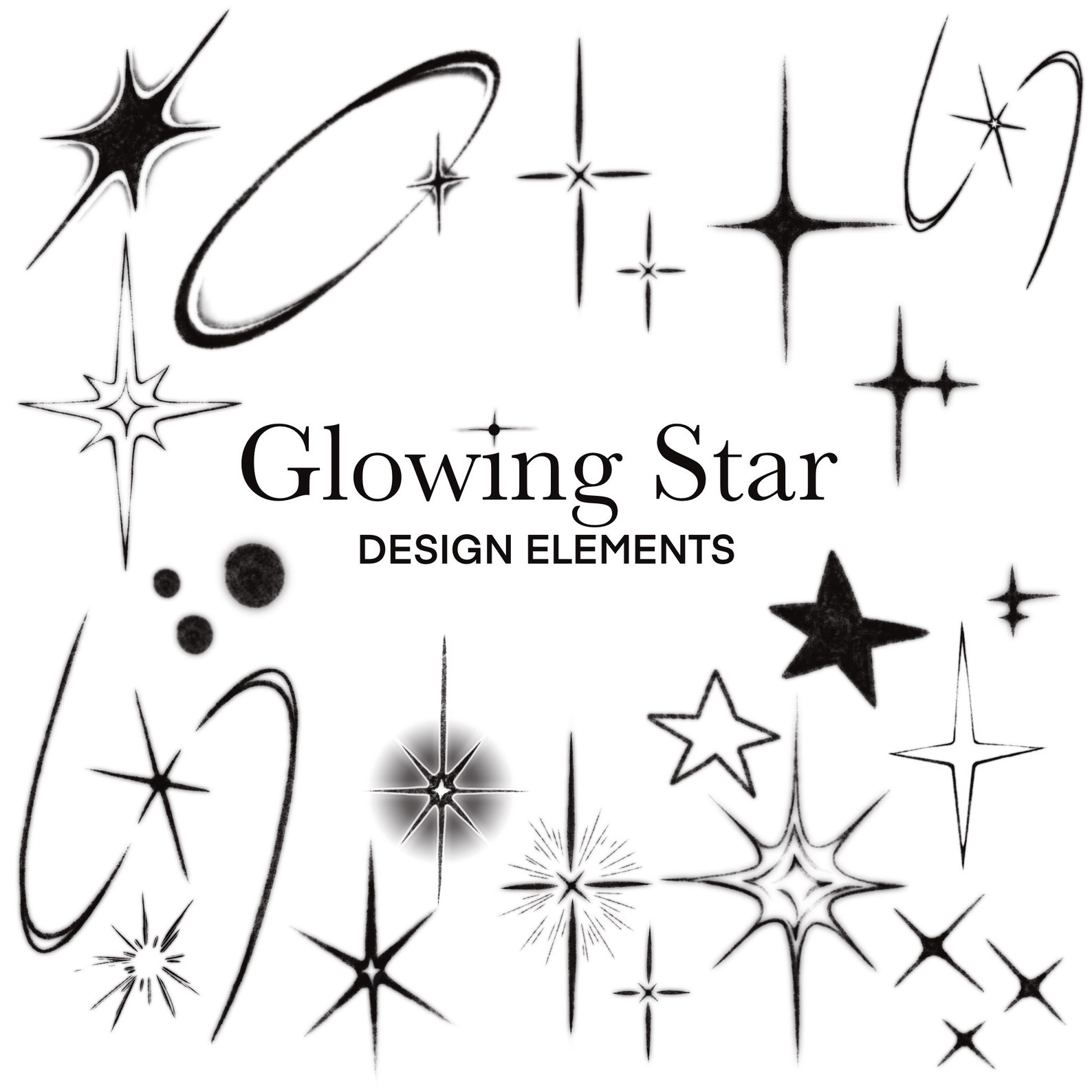 Glowing Star Design Elements - Etsy