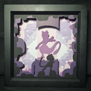 Mew Mewtwo Shadow Box SVG PNG PDF - Etsy