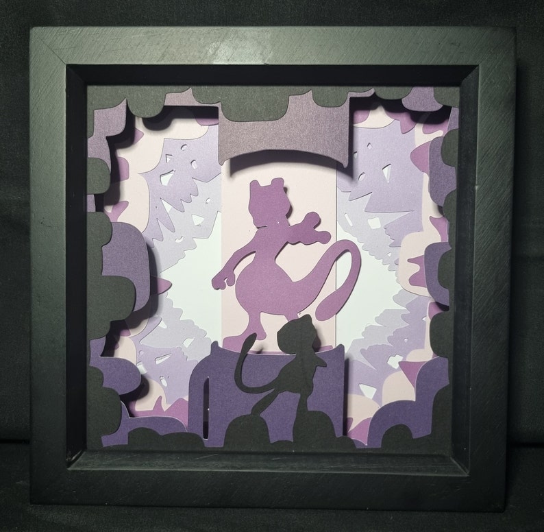 Mew Mewtwo Shadow Box SVG PNG PDF - Etsy