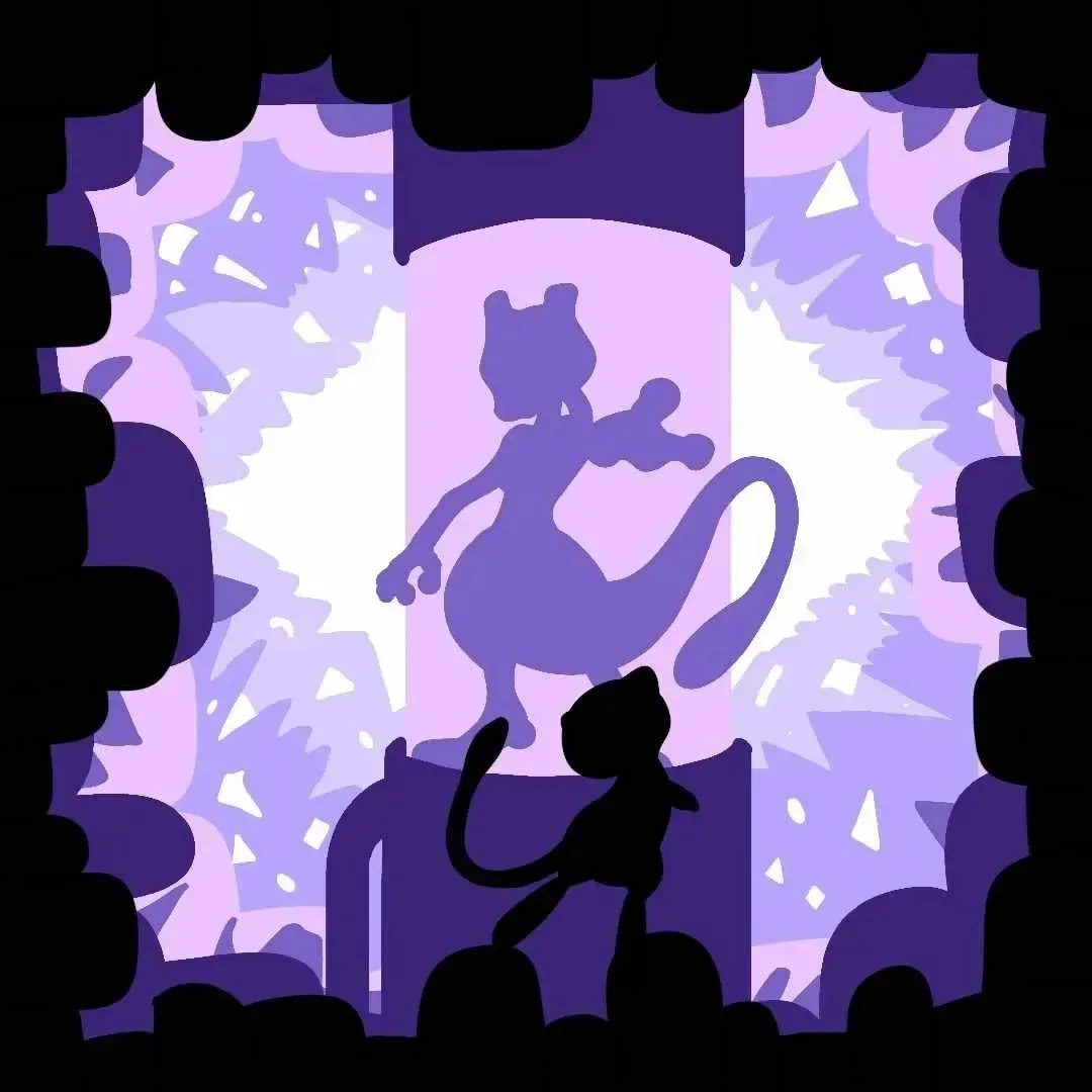 Mew Mewtwo Shadow Box SVG PNG PDF - Etsy
