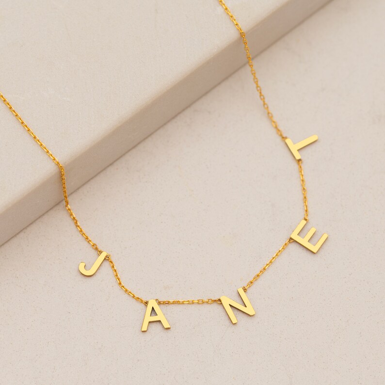 Initial Name Necklace, Custom Name Necklace Personalized Name Necklace ...
