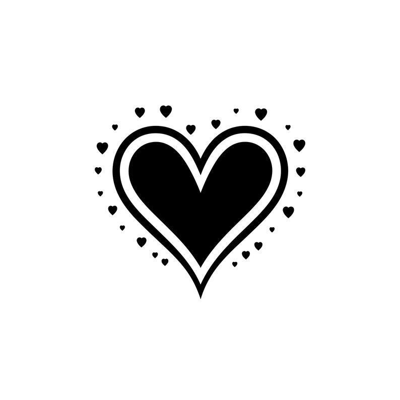 Love: High-quality Black and White Heart Vector Design - Etsy