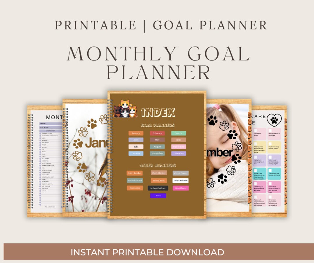Goal Planner Bundle, 2024 Goal Tracker, SMART Goal Setting Kit, Monthly ...