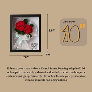 Crochet Flower Bouquet Photo Frame,handmade Knit Black Picture Frame ...