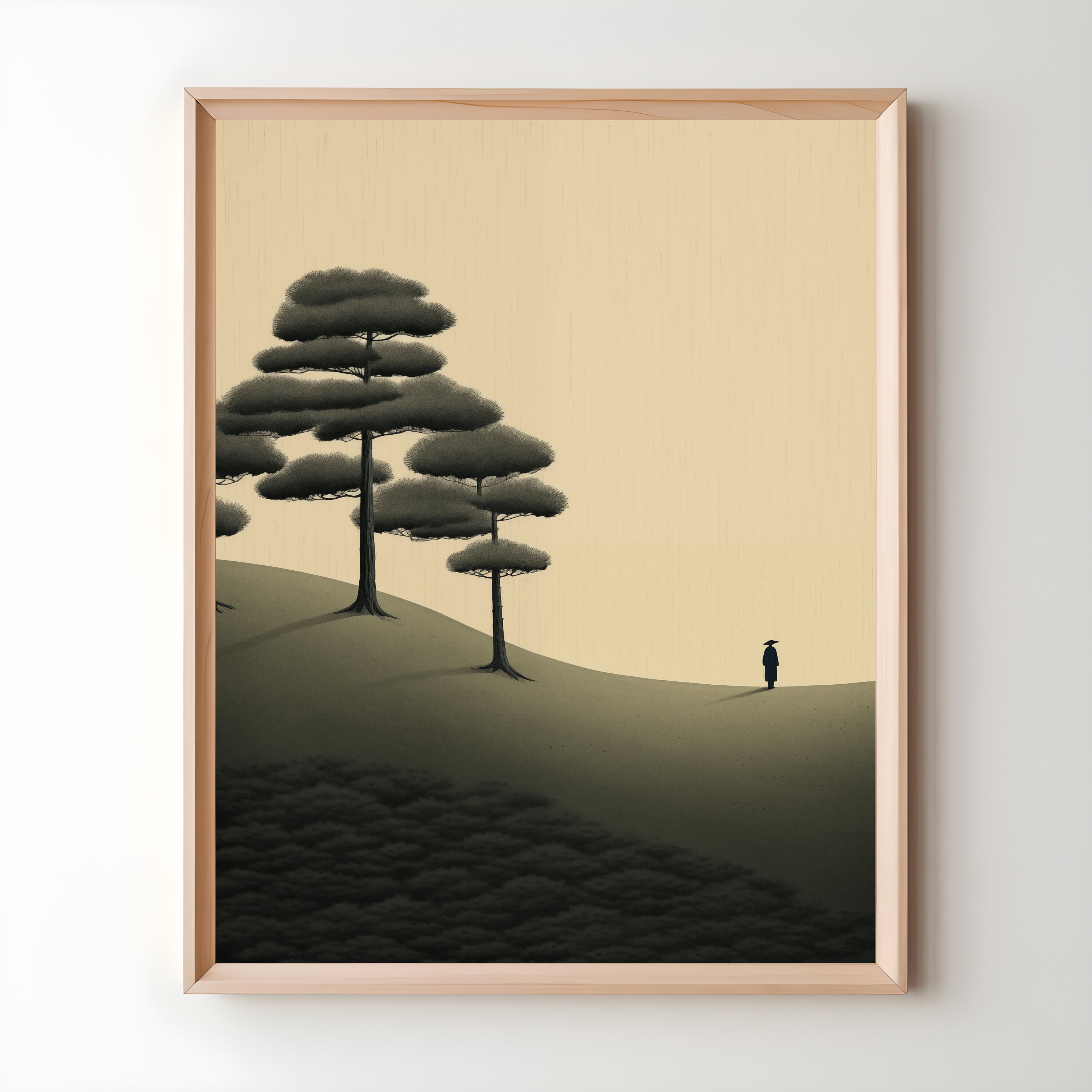 Green Tree Japandi Wall Art Digital Download, Japandi Wall Art Print ...